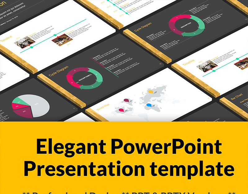 Modèle PowerPoint élégant de pro #91123 - TemplateMonster