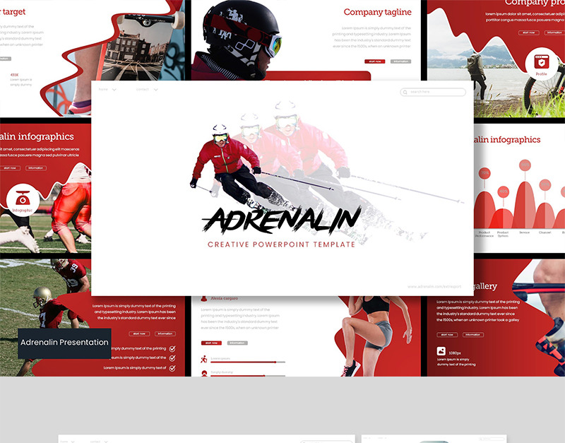 Adrenalin PowerPoint şablonu #91543 - TemplateMonster