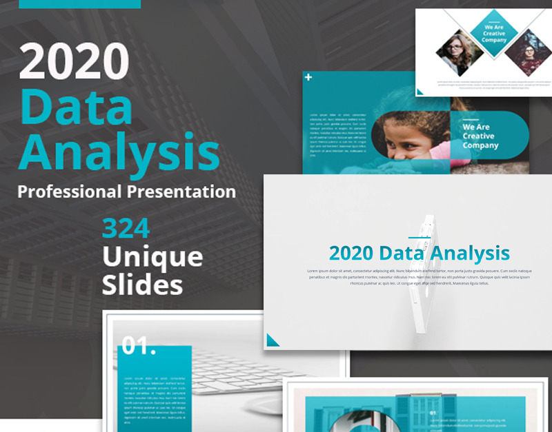 2020 Data Analysis PowerPoint template - TemplateMonster