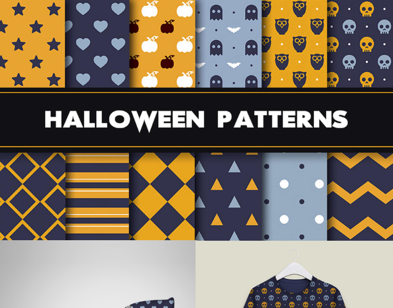12 Scary Halloween Pattern #91698 - TemplateMonster