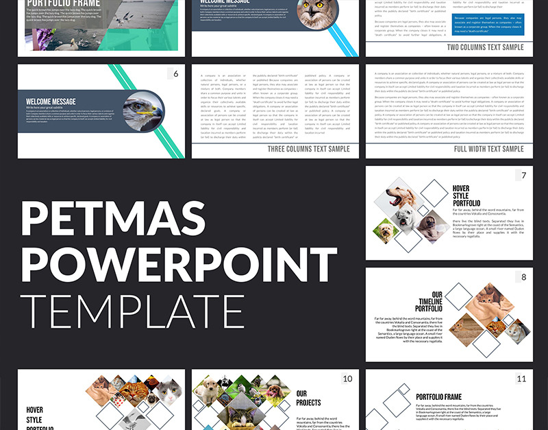 Modelo de PowerPoint de animais #92021 - TemplateMonster