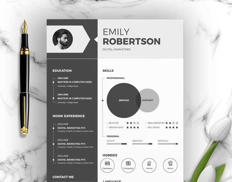 Emily Resume Template #92325 - TemplateMonster