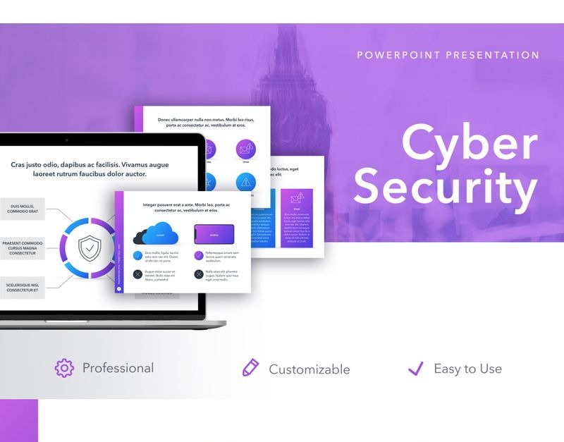 Cyber Security PowerPoint template #92557 - TemplateMonster