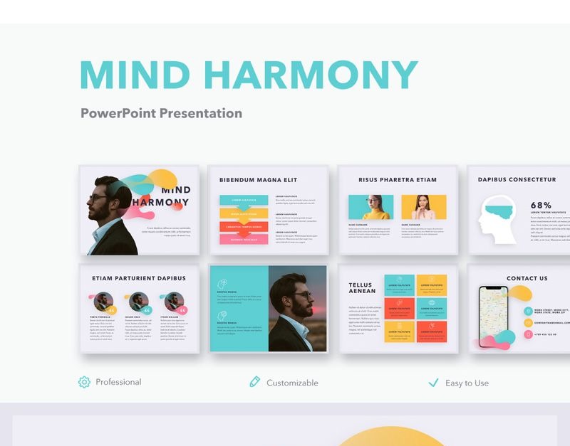 Mind Harmony PowerPoint template #92555 - TemplateMonster