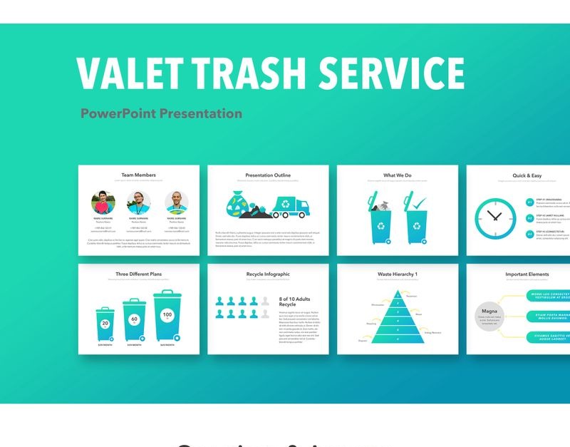 Valet Trash Service PowerPoint template - TemplateMonster