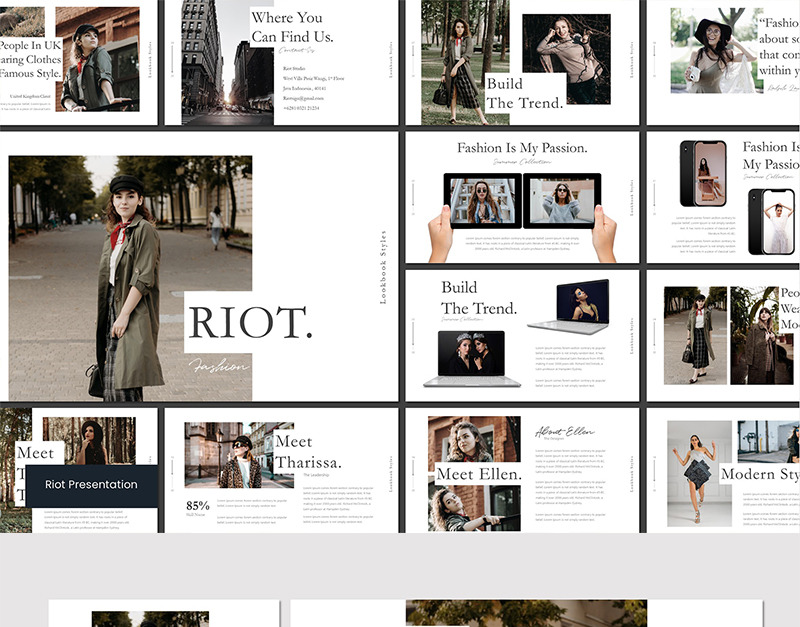 Riot PowerPoint template #92696 - TemplateMonster