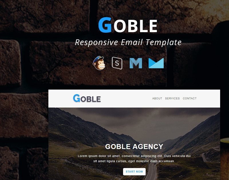 GOBLE - Modello di newsletter per e-mail reattiva aziendale
