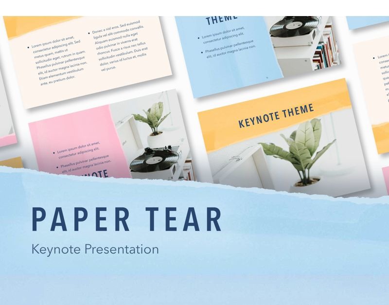 Paper Tear - Plantilla de Keynote #93067 - TemplateMonster