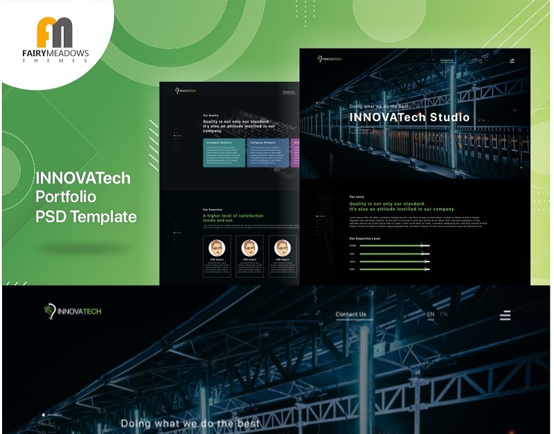 Innovatech - Portfolio PSD Template #93229 - TemplateMonster