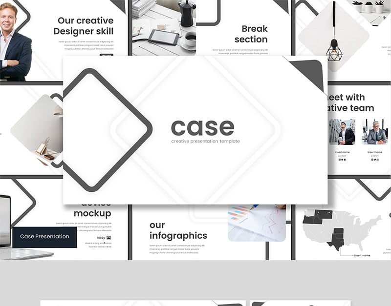 Case PowerPoint template #93349 - TemplateMonster