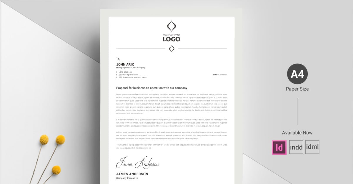 Minimal Letterhead Indesign - Corporate Identity Template