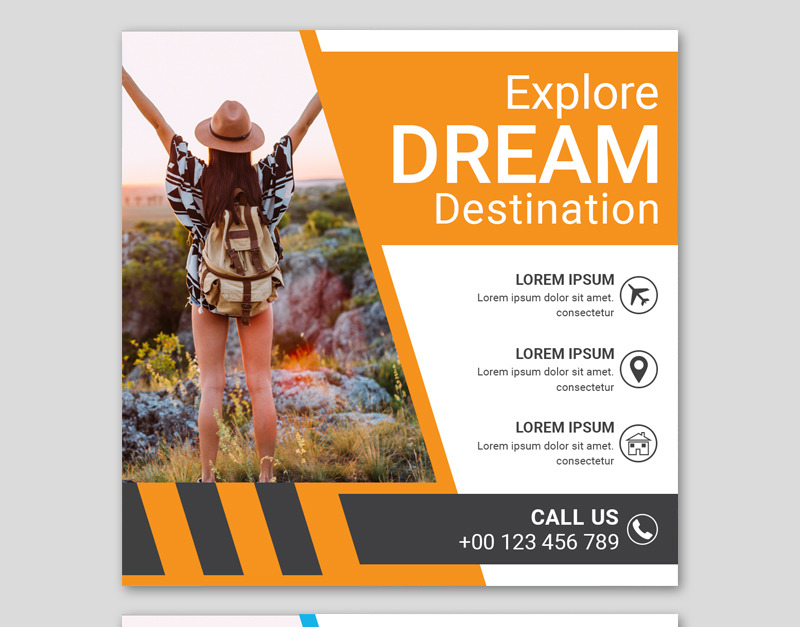 Traveling Post Social Media Template - TemplateMonster