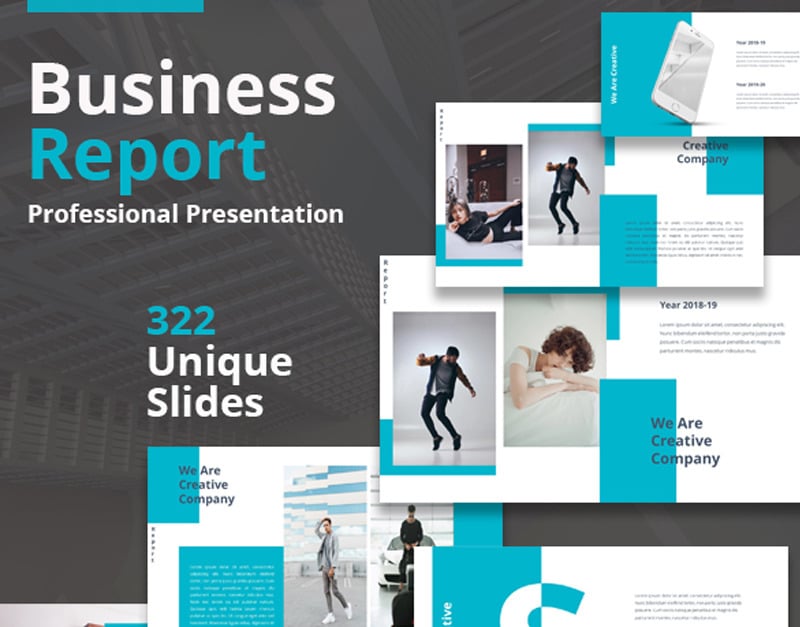 Report Presentation PowerPoint template - TemplateMonster