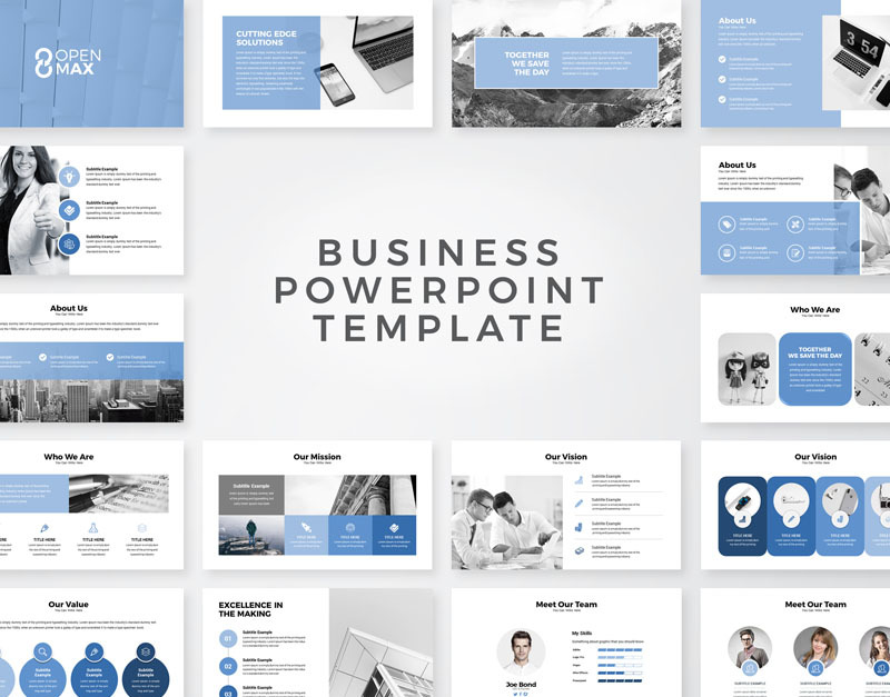 Open Max Business PowerPoint template - TemplateMonster