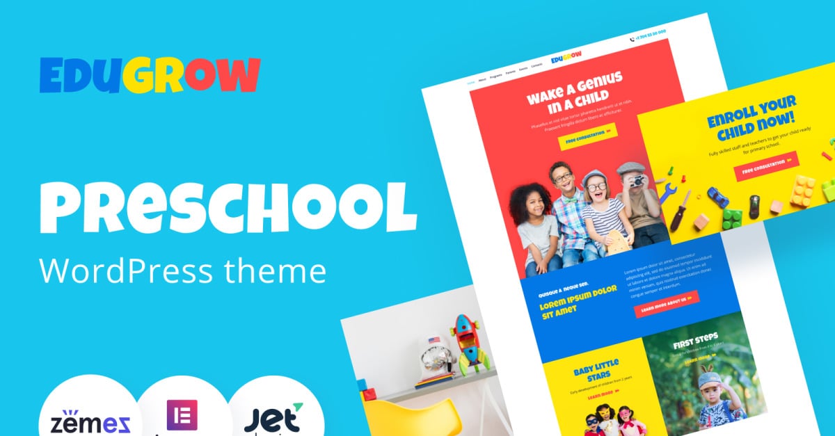 Edugrow - Preschool WordPress Theme with a Vivid Design WordPress Theme