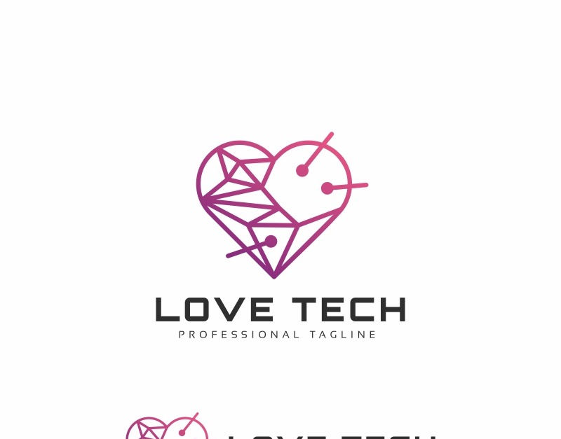 Love Tech Logo Template #94672 - TemplateMonster