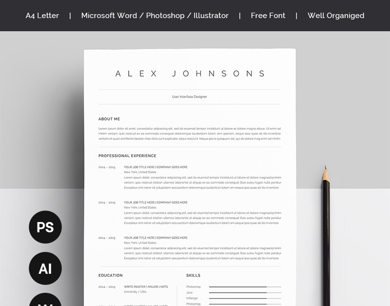 Alex Johnsons Resume Template #94786 - TemplateMonster