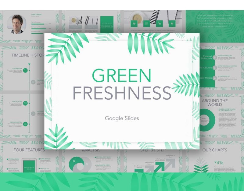 Green Freshness Google Slides #94707 - TemplateMonster