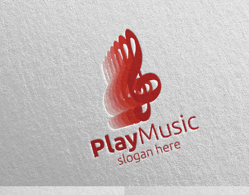 Abstract Music with Note and Play Concept 48 Logo Template