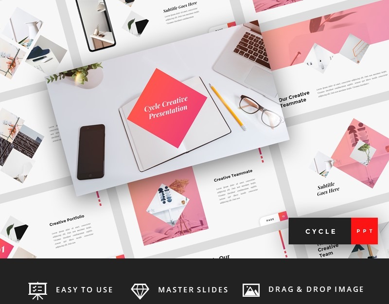 Cycle - Creative PowerPoint template - TemplateMonster