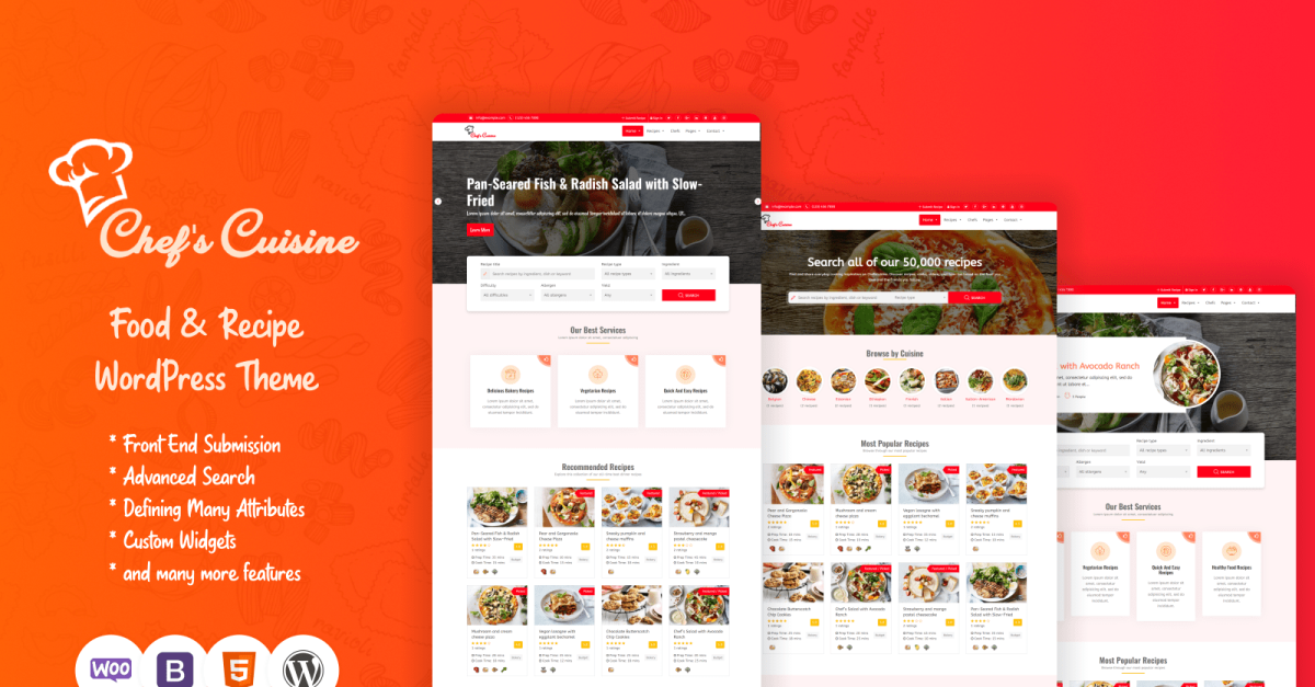 Chefs Cuisine - Responsive Recipe WordPress Theme