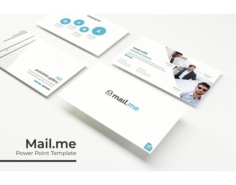 Mail.me PowerPoint template #95123 - TemplateMonster