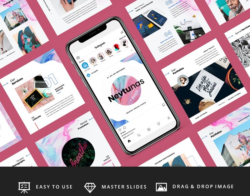 Nevtunas - Business Instagram Google Slides - TemplateMonster