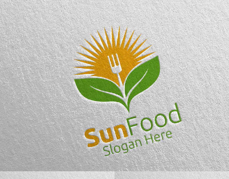 Sun Food Restaurant or Cafe 16 Logo Template