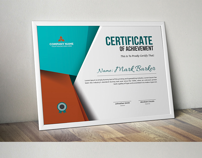 Modern Corporate Certificate Template - TemplateMonster
