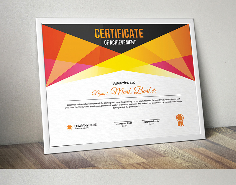 Modern Multicolor Certificate Template - TemplateMonster