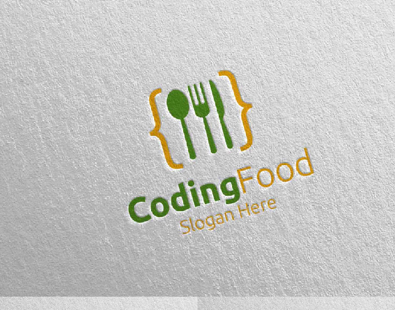 Coding Food for Restaurant or Cafe 36 Logo Template