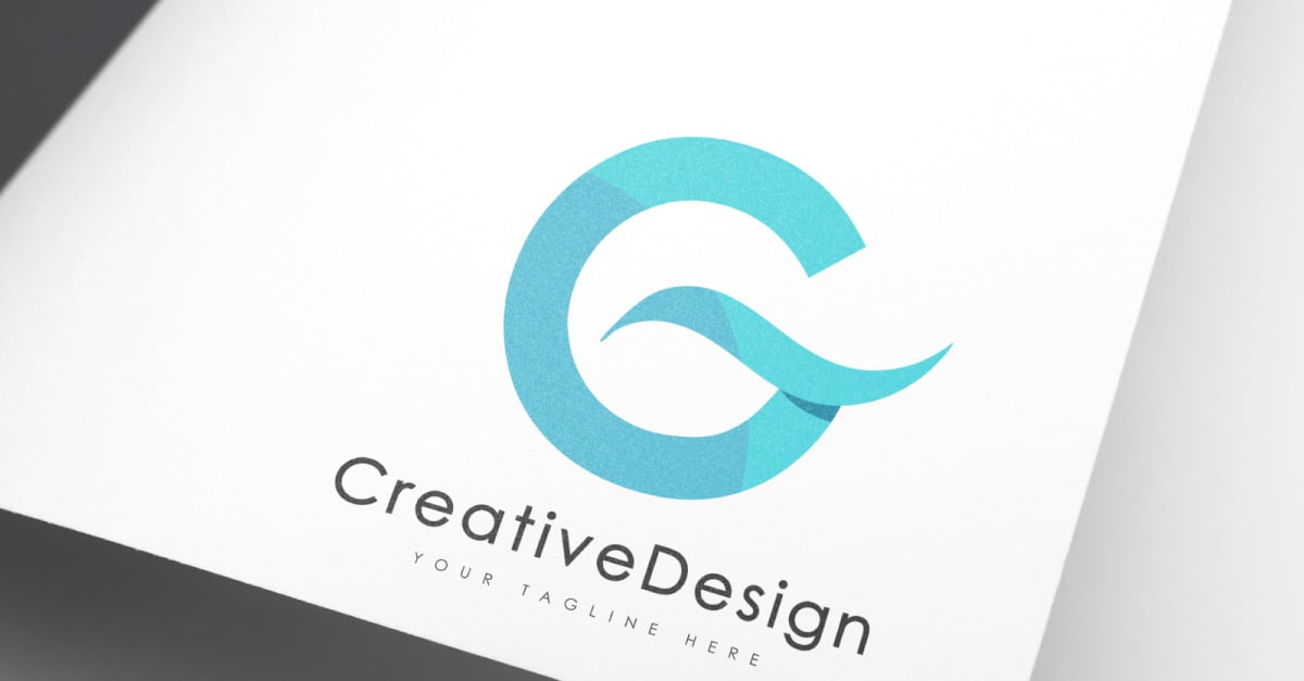 Creative G Letter Blue Wave Logo Template - TemplateMonster