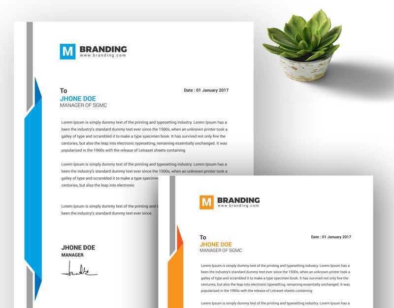 Membrete con estilo de marco - Plantilla de identidad corporativa