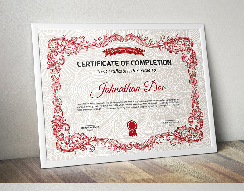 Vintage Multicolor Certificate Template - TemplateMonster