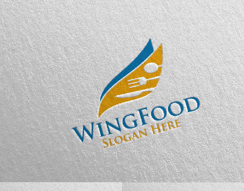Wing Food for Restaurant or Cafe 68 Logo Template