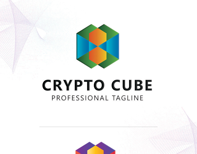 Modelo de logotipo do Crypto Cube #95899 - TemplateMonster