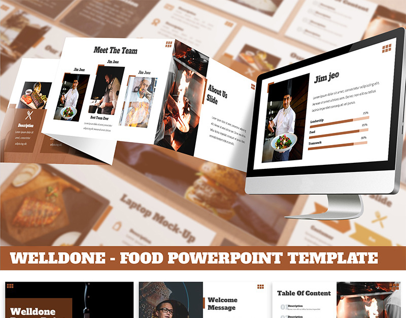 Welldone - Food PowerPoint template #95961 - TemplateMonster