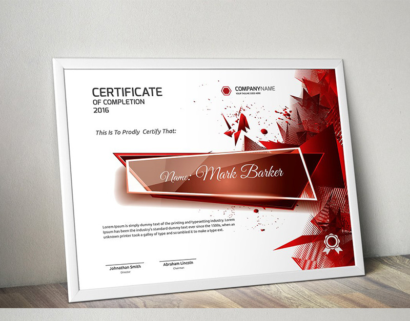 Abstract Certificate Template #96034 - TemplateMonster