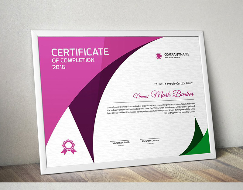 Curvy Multicolor Certificate Template - TemplateMonster