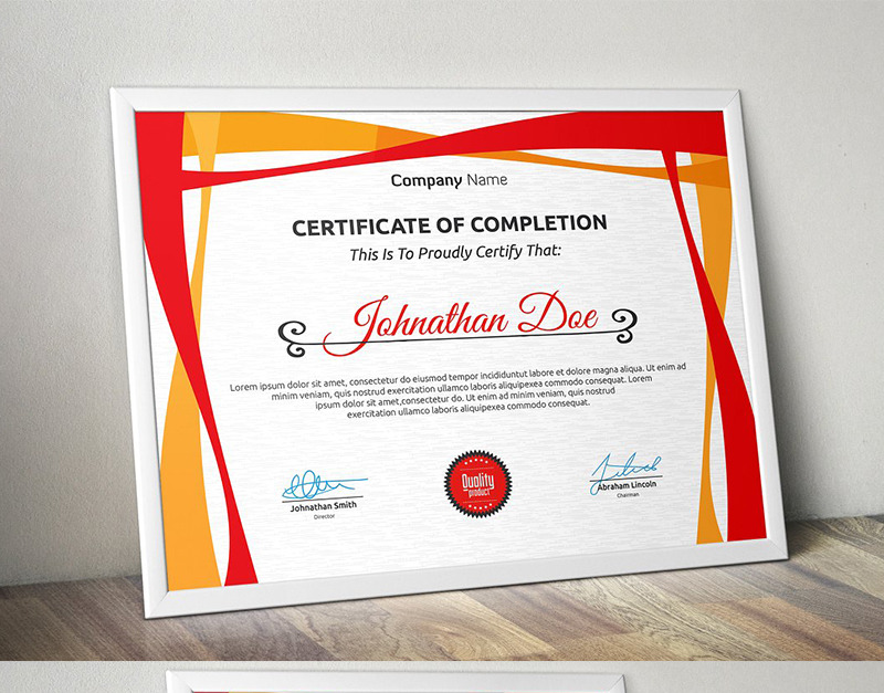 Modern Multicolor Certificate Template - TemplateMonster