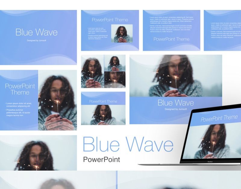 Blue Wave PowerPoint template #96357 - TemplateMonster