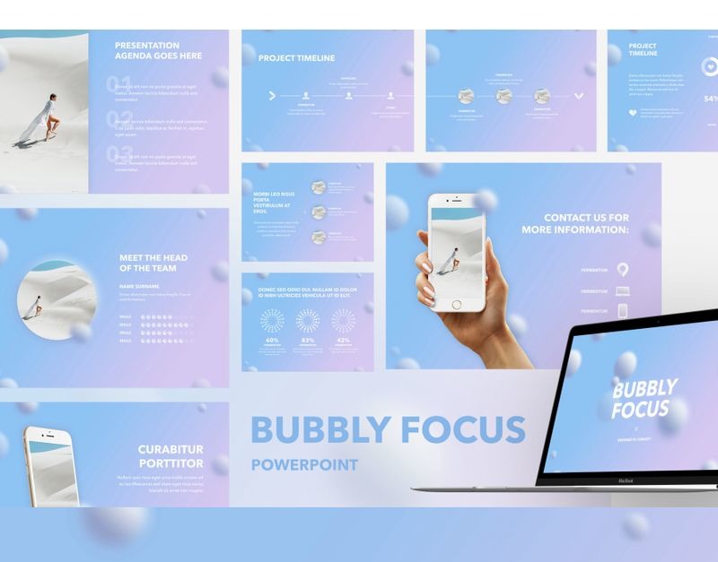 Bubbly Focus PowerPoint template #96354 - TemplateMonster