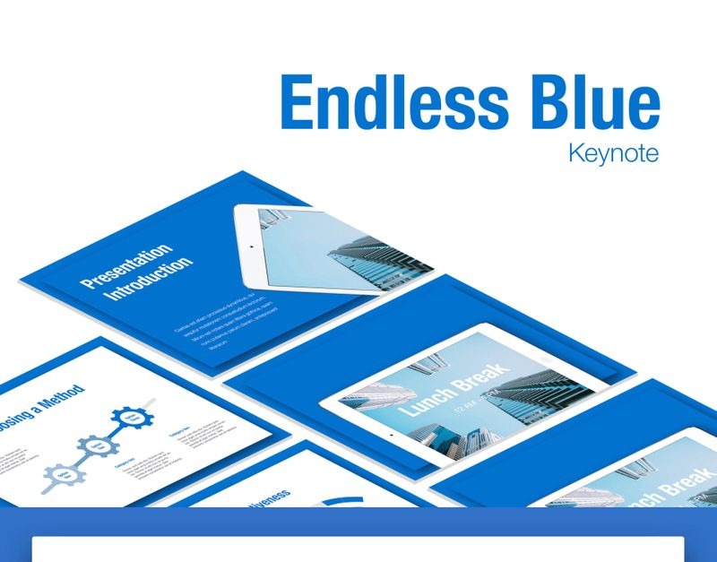 Endless Blue - Keynote template #96547 - TemplateMonster