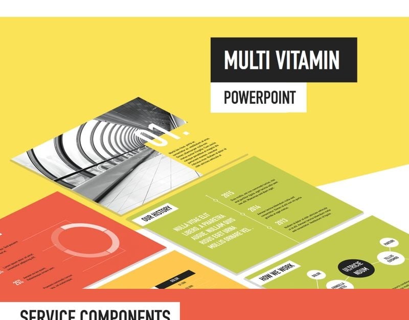 Multi Vitamin PowerPoint template #96610 - TemplateMonster