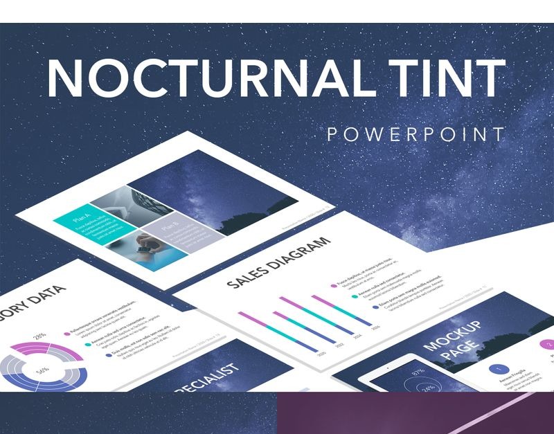 Nächtliche Tönung PowerPoint-Vorlage - TemplateMonster