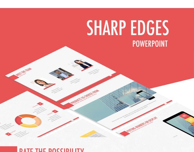 Sharp Edges PowerPoint template #96715 - TemplateMonster