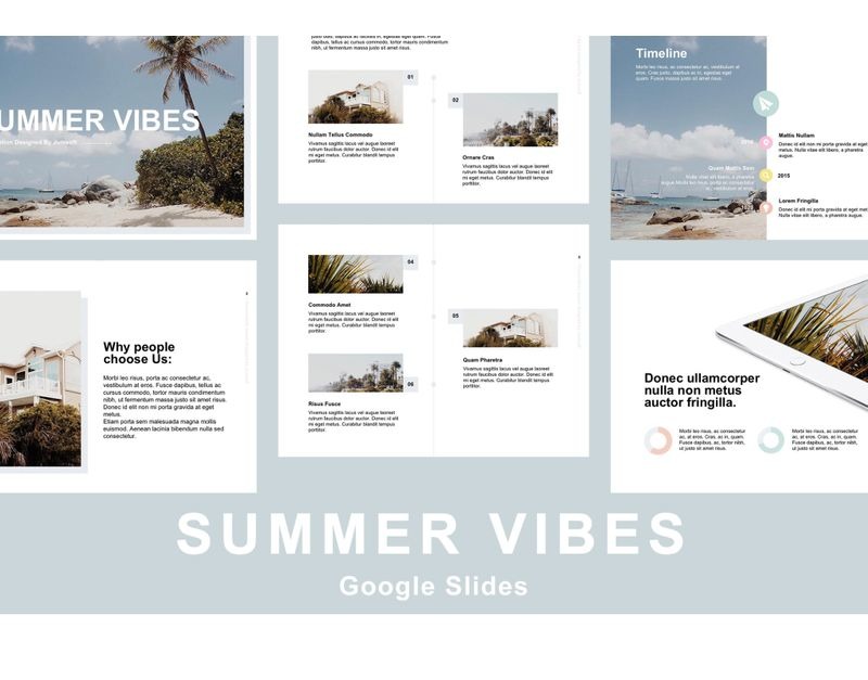 Summer Vibes Google Slides #96752 - TemplateMonster