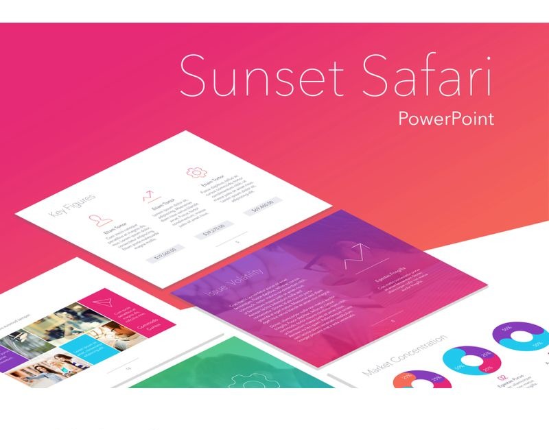 Sunset Safari PowerPoint template #96731 - TemplateMonster