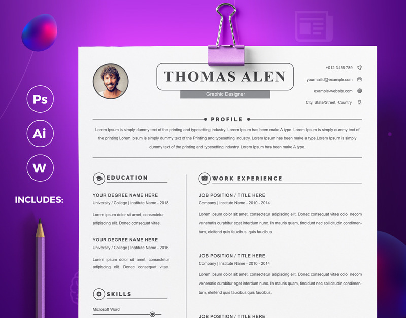 Thomas Resume Template #96798 - TemplateMonster