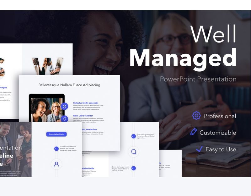 Well Managed PowerPoint template #96719 - TemplateMonster